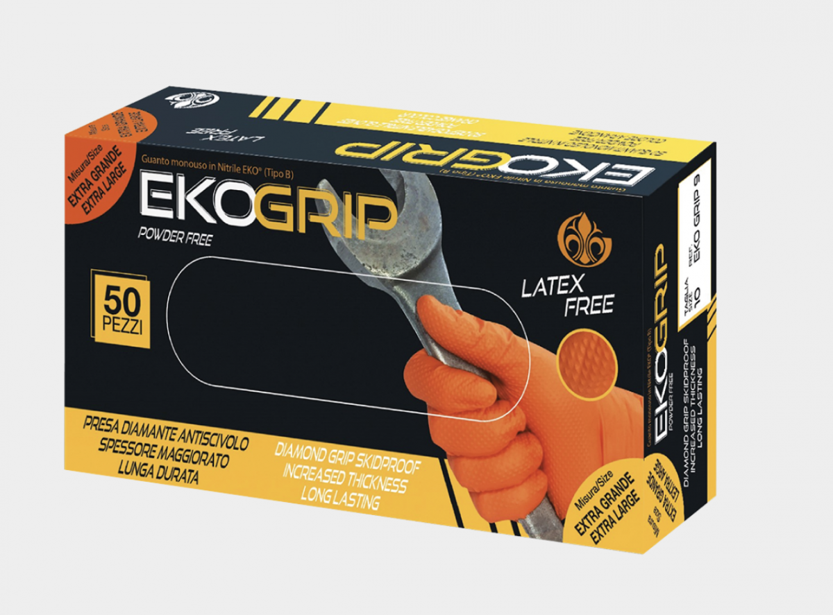 Guanti nitrile arancioni extragrip mis. M confezione da 50 pezzi - Mercò