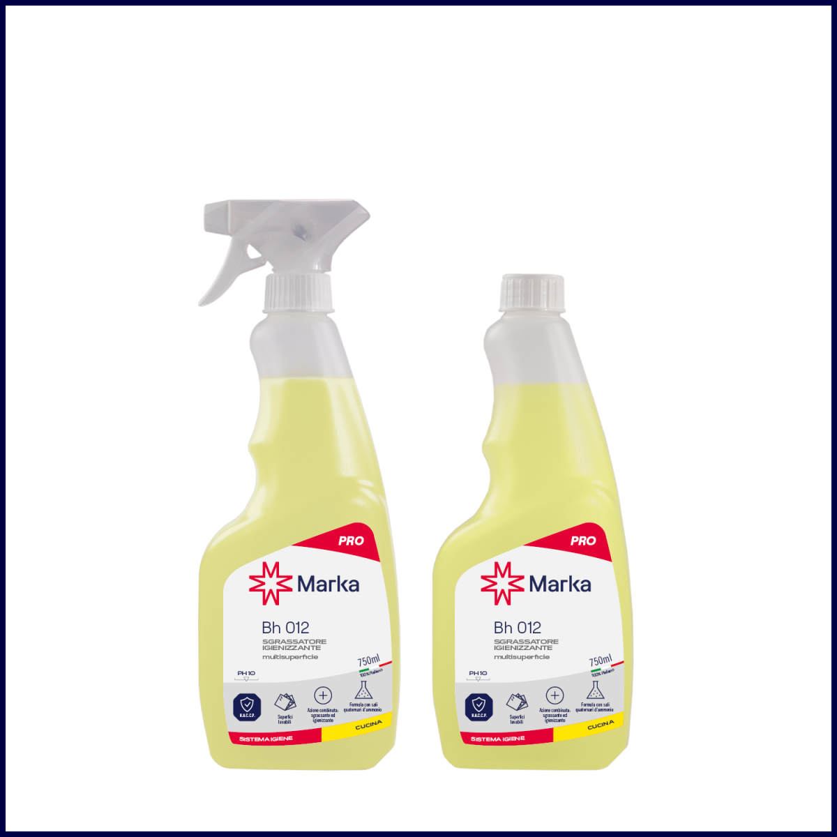 Sgrassatore igienizzante, flacone da 750ml con trigger incluso (Marka) BH012 - Mercò